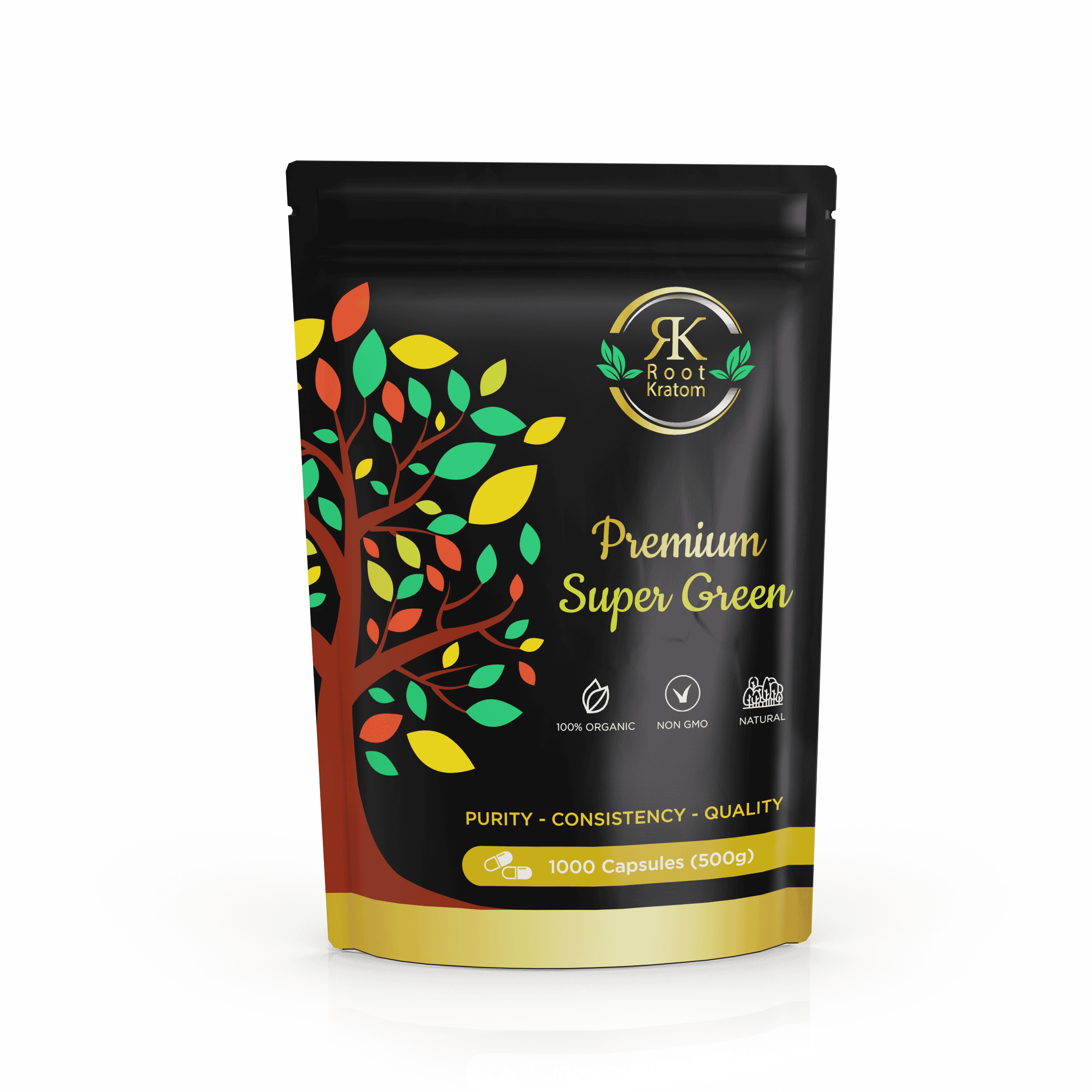 Premium Super Green Kratom – Capsules | 1000 Count